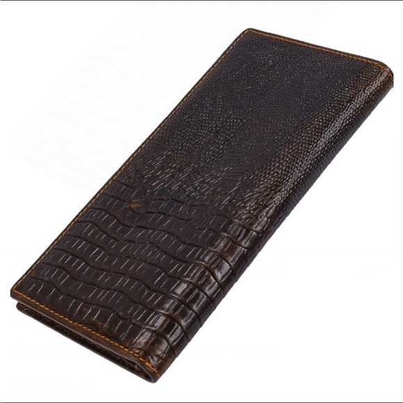 Bags | Mens Genuine Leather Long Bifold Wallet Rfid | Poshmark